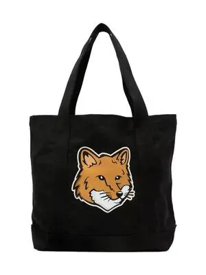 Maison Kitsuné Fox-motif Tote Bag - Black
