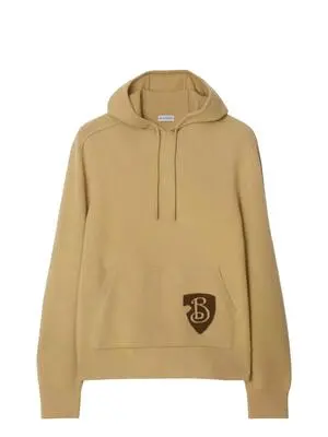 Burberry Intarsia-knit Logo Wool-blend Hoodie - Neutrals