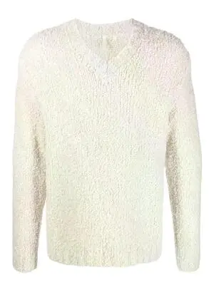 SUNFLOWER Brushed-effect V-neck Jumper - Neutrals