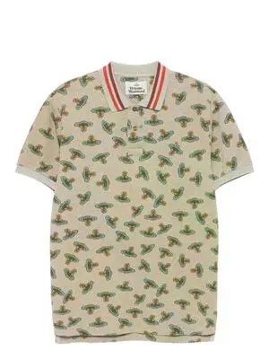 VIVIENNE WESTWOOD Logo Print Polo Shirt - Neutrals