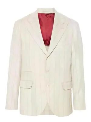 Brunello Cucinelli Striped Blazer - Neutrals