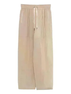 Brunello Cucinelli Pleated Semi-sheer Trousers - Brown
