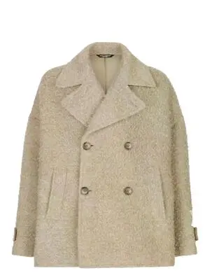 Dolce & Gabbana Double-breasted Brushed Peacoat - Neutrals