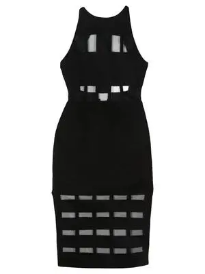 GENNY Semi-sheer Midi Dress - Black