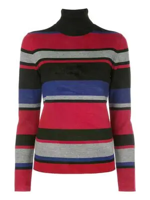 Aztech Mountain Matterhorn Striped Turtleneck Jumper - Red