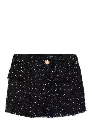 Balmain Tweed Mini Skirt - Black
