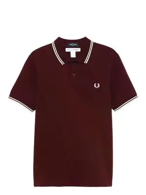 Comme Des Garçons X Fred Perry Logo-embroidered Polo Shirt - Red