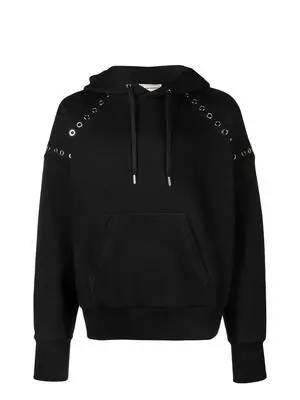 Alexander McQueen Eyelet-embellished Hoodie - Black