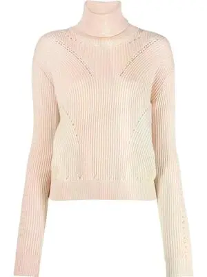 GENNY Logo-charm Ribbed-knit Jumper - Pink