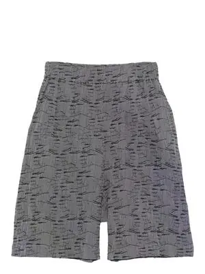 Henrik Vibskov Eclipse Shirred Seersucker Shorts - Grey