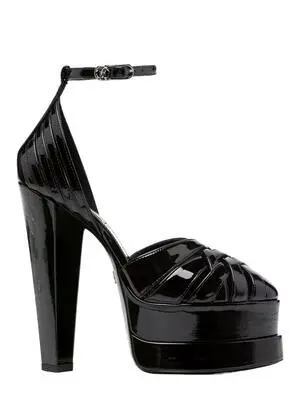 Roberto Cavalli 155mm Patent-finish Pumps - Black