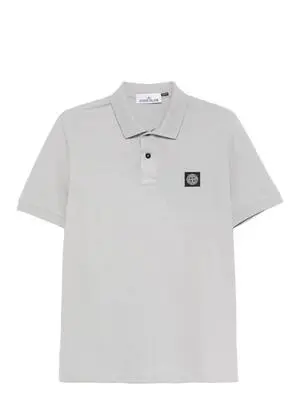 Stone Island Logo-patch Polo Shirt Grey