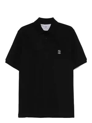 Brunello Cucinelli Cotton Polo Shirt Black