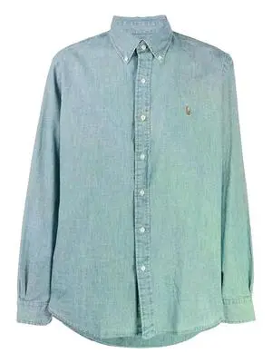Polo Ralph Lauren Logo-embroidered Chambray Shirt - Blue