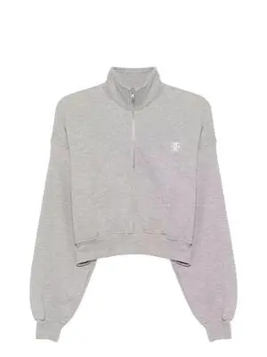 Eterne Cropped Half-Zip Sweatshirt Grey