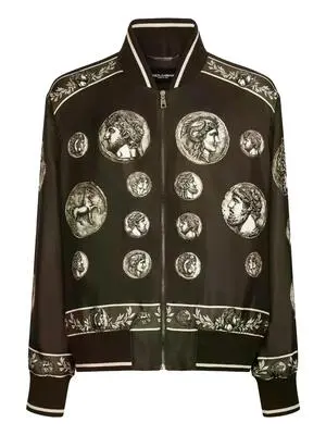 Dolce & Gabbana Graphic-print Long-sleeved Jacket - Brown