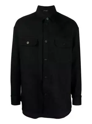 Emporio Armani Woollen Shirt Jacket - Black