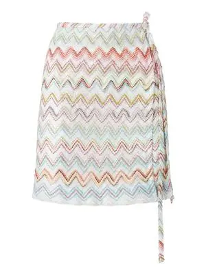 Missoni Zigzag-pattern Mini Skirt - White