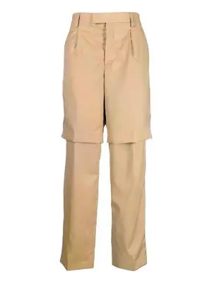 VTMNTS Layered Straight-leg Trousers - Brown