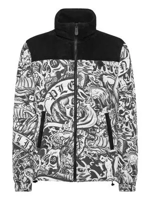 Philipp Plein Tattoo-print Puffer Jacket - Black