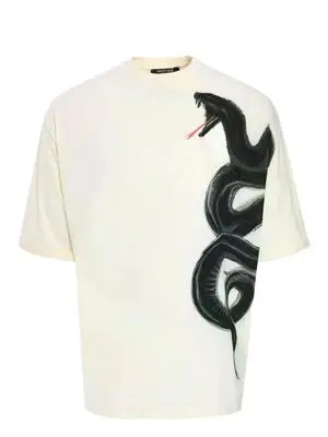 Roberto Cavalli Snake-print T-shirt - White