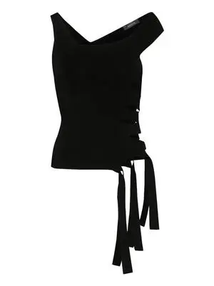 MUGLER Bandage Knitted Top - Black