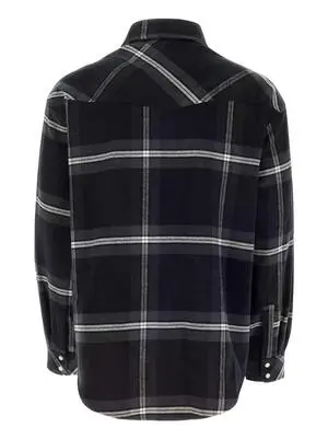 Palm Angels Checked Cotton-flannel Shirt Jacket - Grey