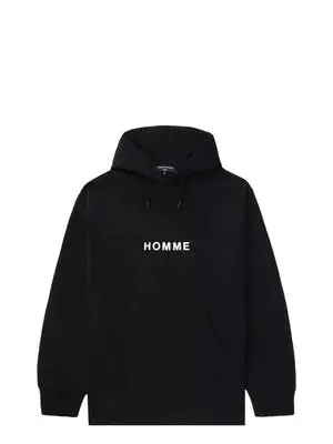 Comme Des Garçons Homme-print Cotton Hoodie - Black