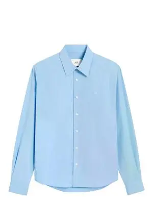 AMI Paris De Coeur Cotton Shirt - Blue
