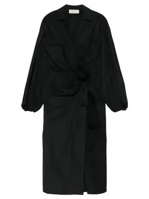 Blumarine Floral-appliqué Midi Dress - Black