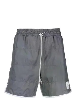 Thom Browne Ripstop Track Shorts - Silver