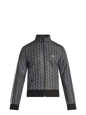 Lacoste Paris-monogram Zip-up Sweatshirt - Black