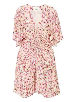 Isabel Marant Étoile Lienne Geometric Minidress - Neutrals