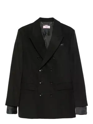 Martine Rose Double-breasted Pinstripe Wool-blend Jacket - Black