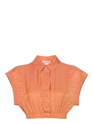 TWINSET Cropped Logo-jacquard Shirt - Orange