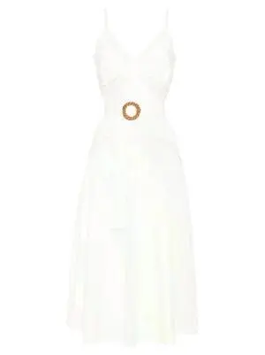 TWINSET Floral-embroidered Dress - Neutrals