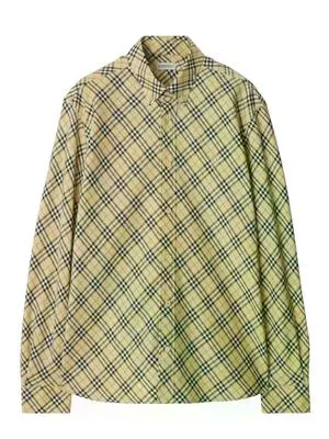Burberry Checked Cotton Shirt - Neutrals