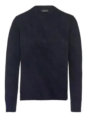 Prada Logo-Embroidered Sweater Black