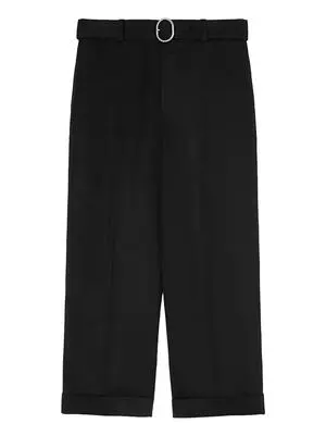 JIL SANDER Belted Cropped Trousers - Black