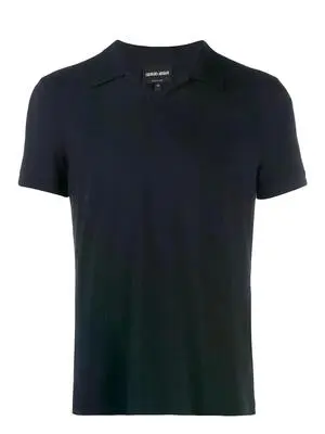 Giorgio Armani Shortsleeved Polo Shirt - Blue