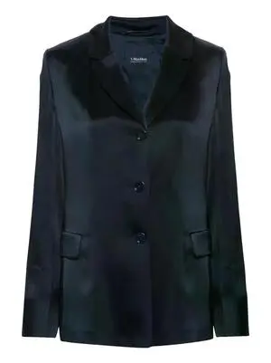Max Mara Single-breasted Satin Blazer - Blue