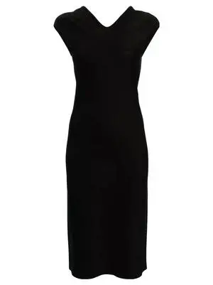 MRZ V-neck Pencil Midi Dress - Black
