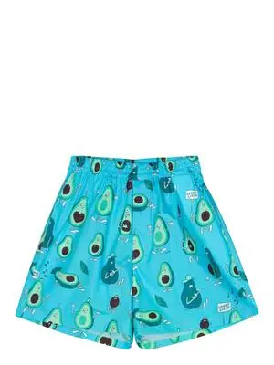 Junya Watanabe Graphic-print Cotton Shorts - Blue