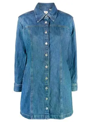 LEVI'S Long-sleeve Button-up Mini Dress - Blue