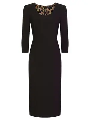 Dolce & Gabbana Midi Wool-blend Dress - Black