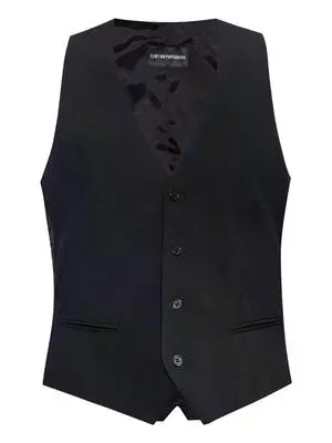 Emporio Armani Wool Waistcoat - Black