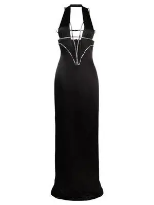 GENNY Crystal-embellished Halterneck Dress - Black