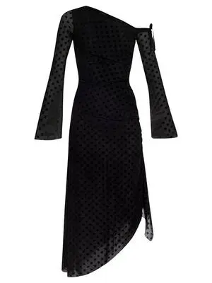 MISBHV Logo-flocked Midi Dress - Black