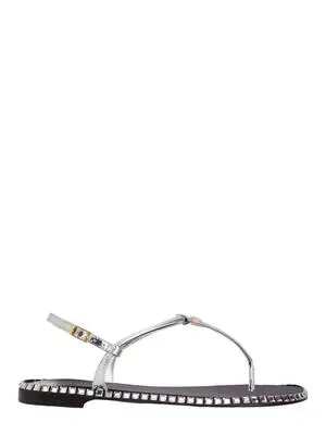 GIUSEPPE ZANOTTI Bellatriks Leather Sandals Silver