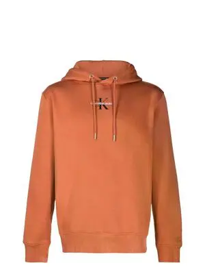 Calvin Klein Monologo Logo-print Hoodie - Orange
